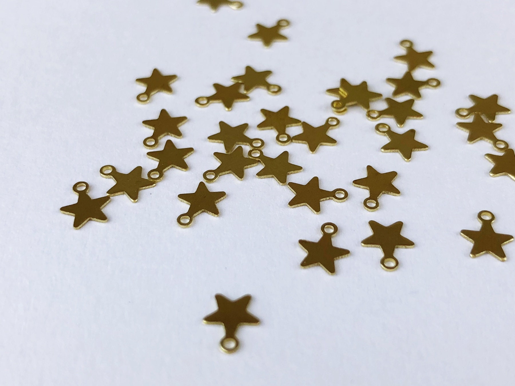 A009 Tiny Gold Star Mini Charm Doll Sewing Craft Supplies for 12 ...