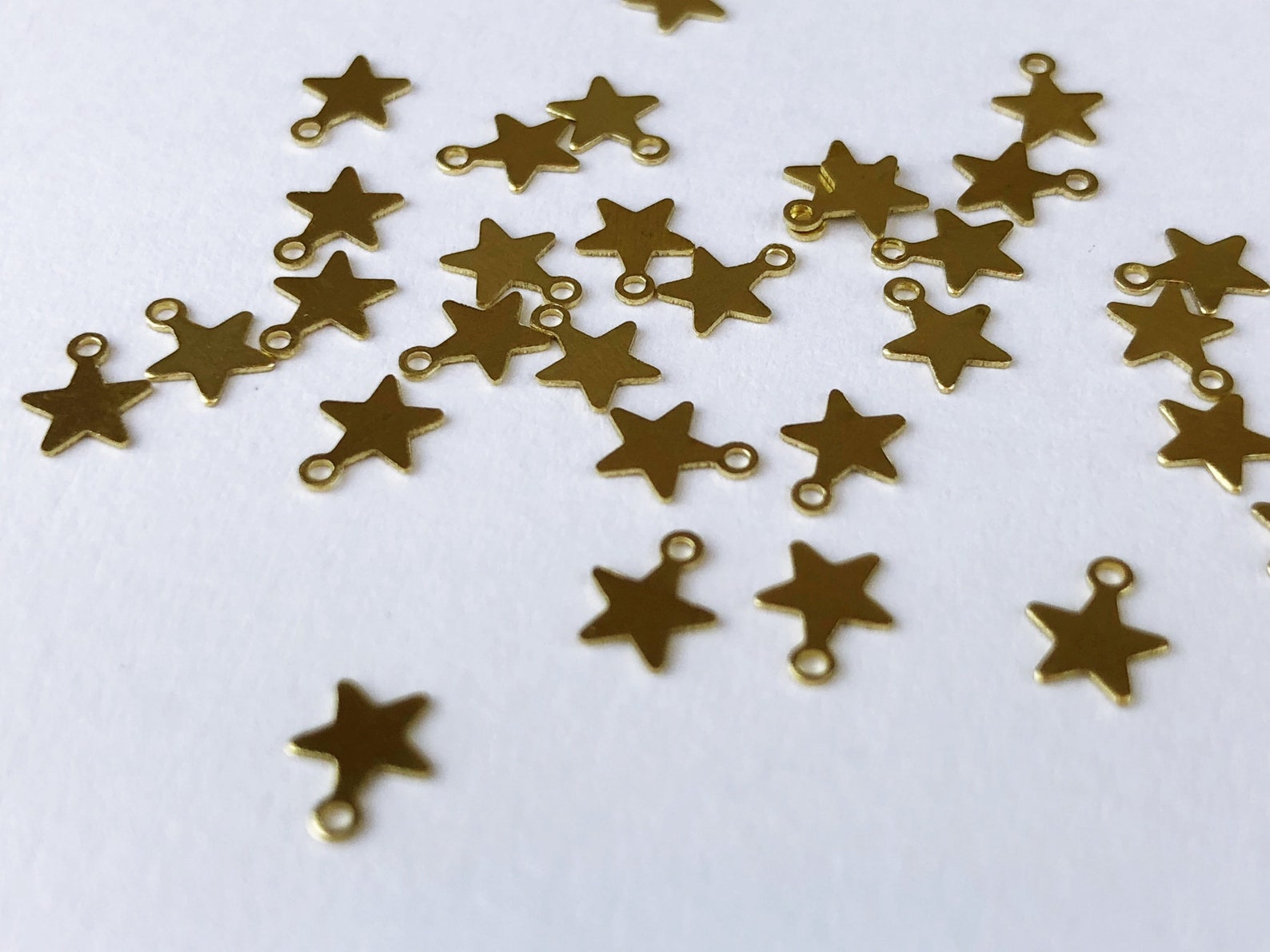 A009 Tiny Gold Star Mini Charm Doll Sewing Craft Supplies for 12 ...