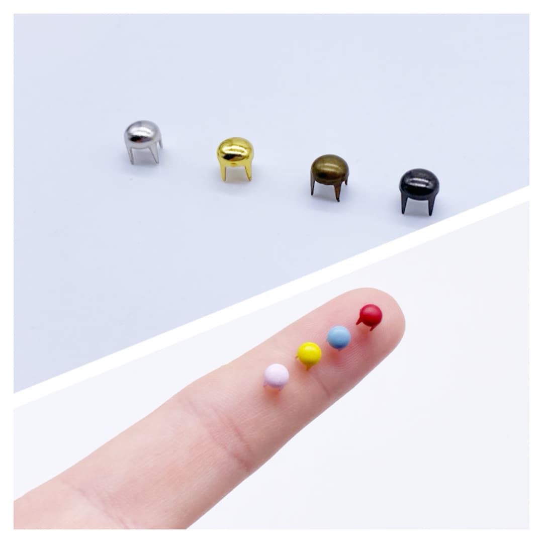 B083 Round Mini 4MM Craft Studs Sewing Craft Doll Clothes Making Sewing ...