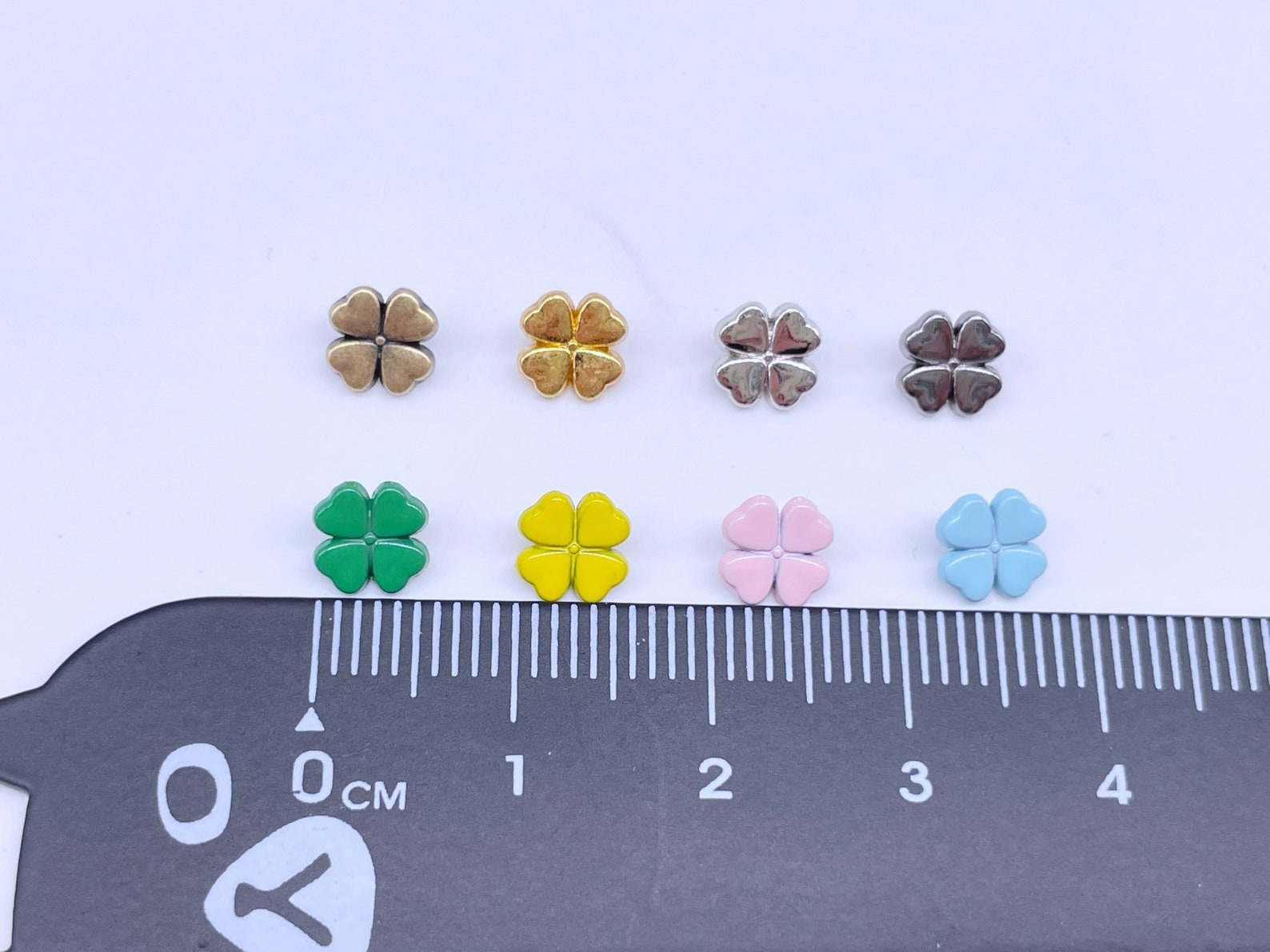B064 Four Leaf Lucky Clover 6mm Buttons Shank Buttons Micro - Etsy