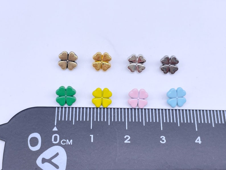 B064 Four Leaf Lucky Clover 6mm Buttons Shank Buttons Micro - Etsy