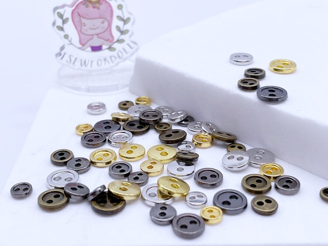 B019B 5mm/6mm/7mm/8mm Two Hole Mini Doll Buttons Sewing Craft Doll ...