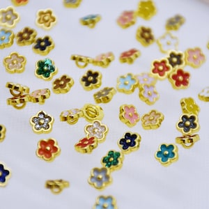 B277 Pretty 5.5mm Flowers Shank Buttons Micro Mini Tiny Buttons Doll ...