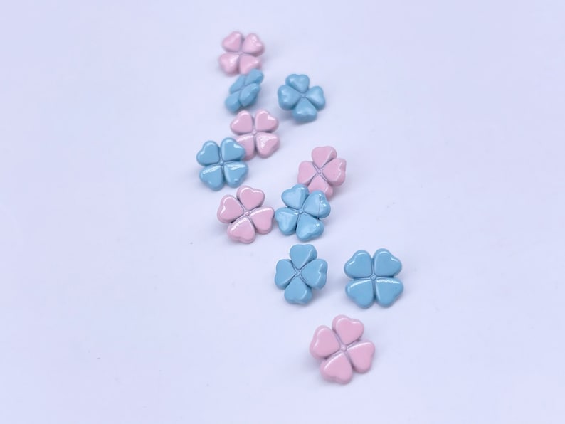 B064 Four Leaf Lucky Clover 6mm Buttons Shank Buttons Micro - Etsy