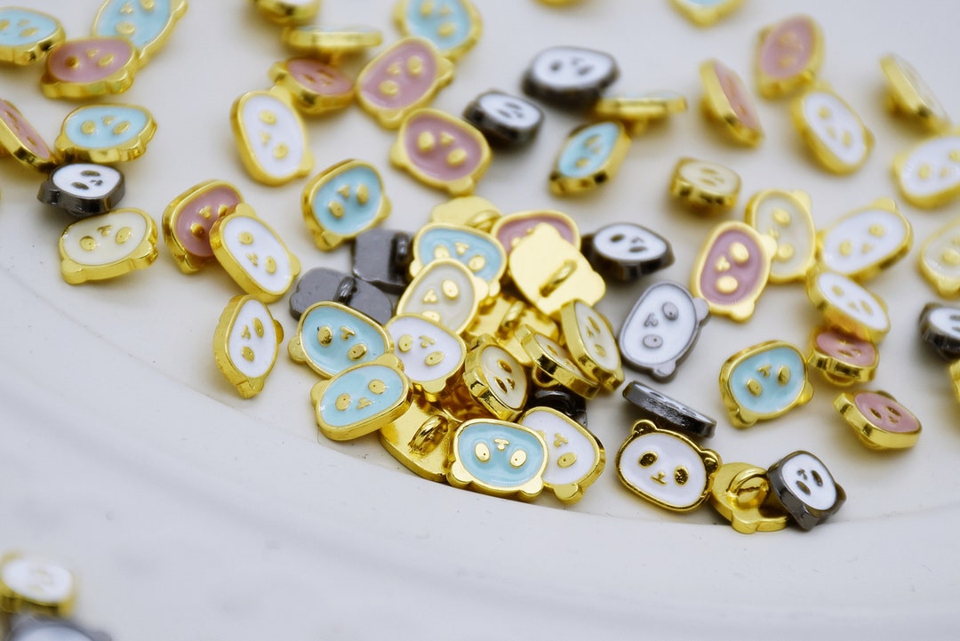 B266 Cute 8mm Panda Head Shank Buttons Micro Mini Buttons Tiny Buttons ...
