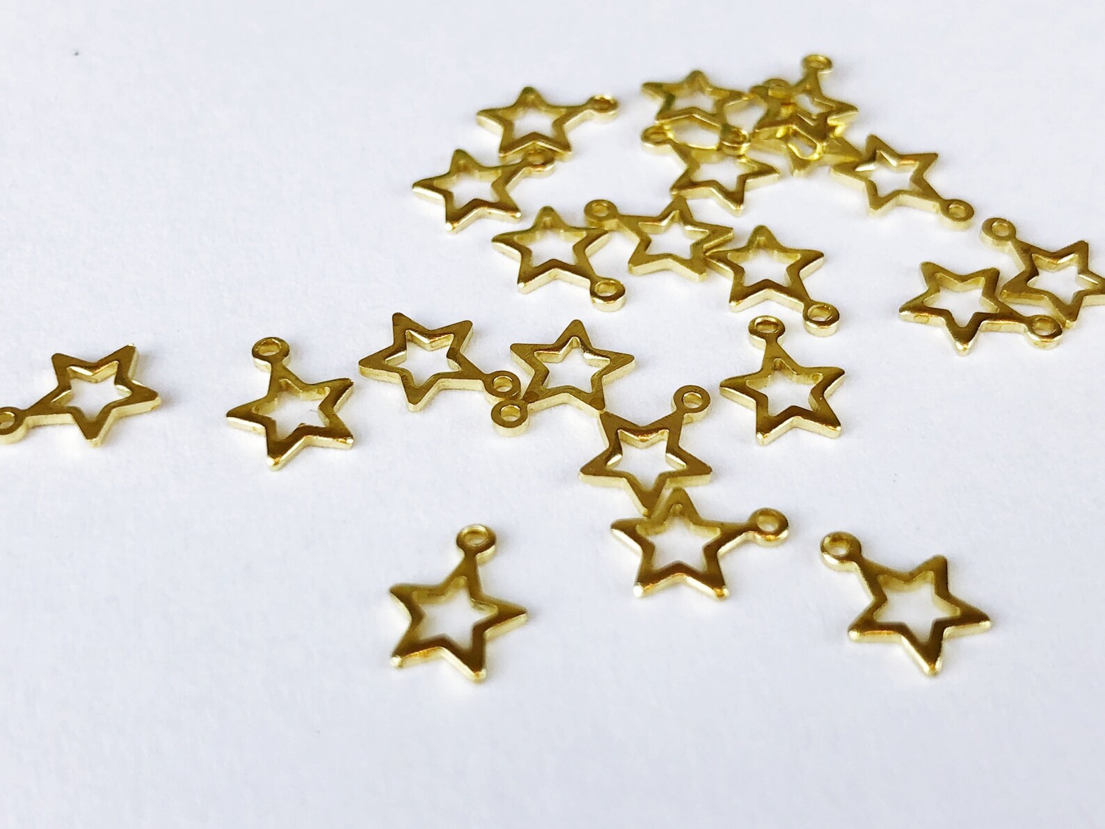 A009 Tiny Gold Star Mini Charm Doll Sewing Craft Supplies for 12 ...