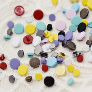 B285 Flat Surface 4mm/6mm Basic Style Shank Round Buttons Micro Mini ...