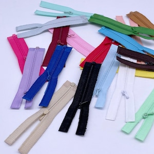 W030 Extra Slim Open End Separating Mini Zippers Doll Sewing Supplies ...