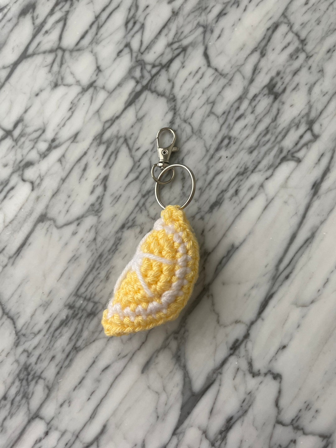Crochet Lemon Keychain, Lemon Keychain, Crochet Keychain, Free Shipping ...