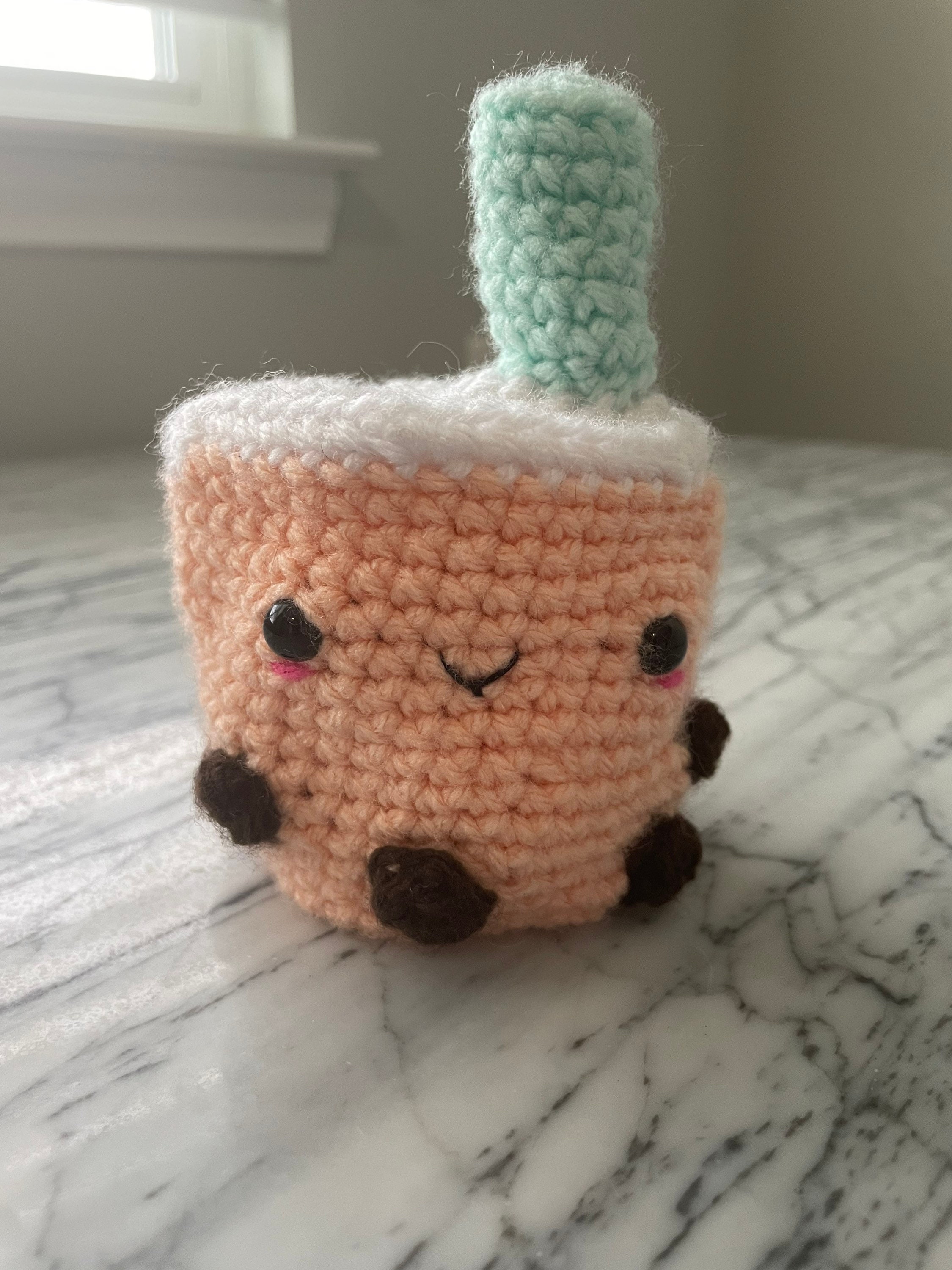 Reversible Crochet Boba Tea, Crochet Boba Tea, Crochet Bubble Tea ...