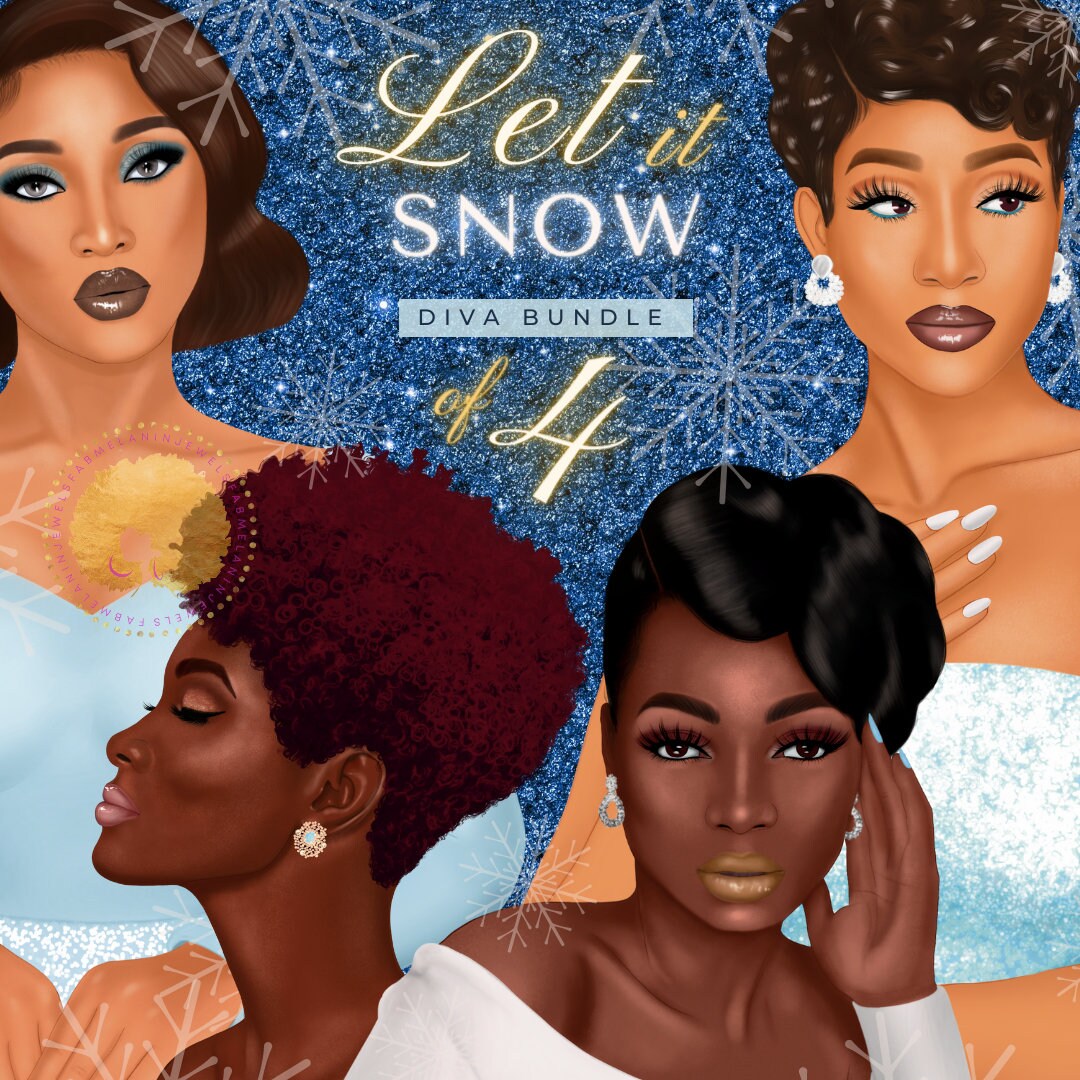 Diva Bundle 1 | Diva Head Canvas | Diva Head Wreath | Black Woman Art ...