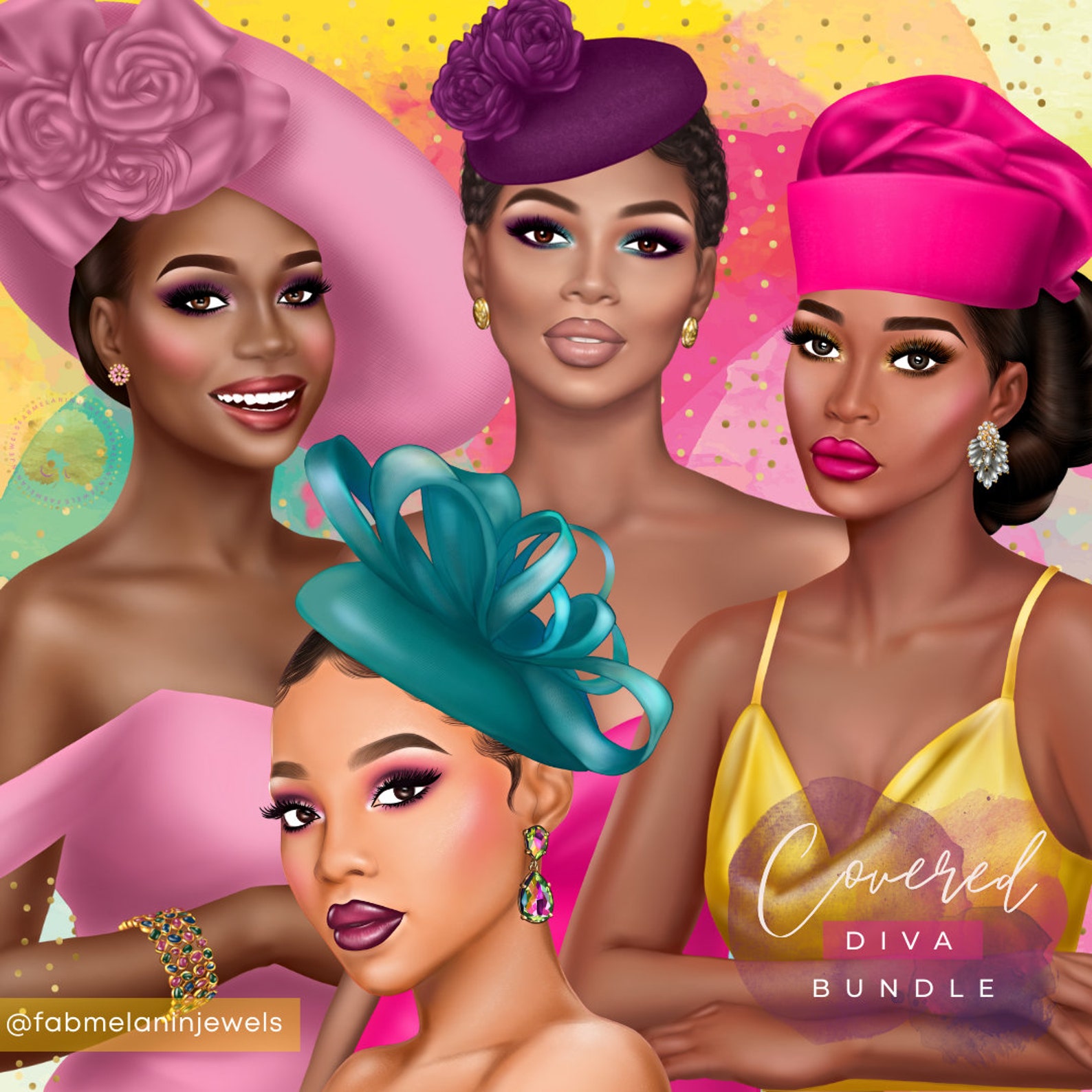 Diva Bundle 5 Diva Head Canvas Diva Head Wreath Black - Etsy