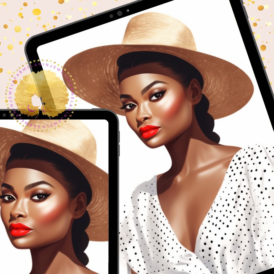 Diva 106 | Diva Head Canvas | Diva Head Wreath | Black Woman Art Print | Black Queen Melanin ...