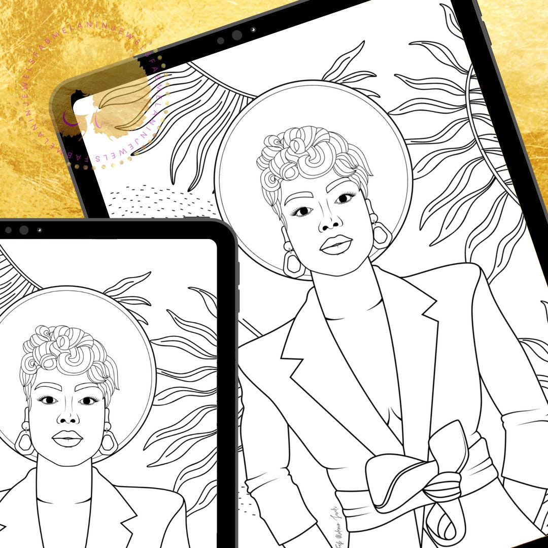 Style Boss BOSS CHICKS Adult Coloring Book Page Black Women Coloring ...
