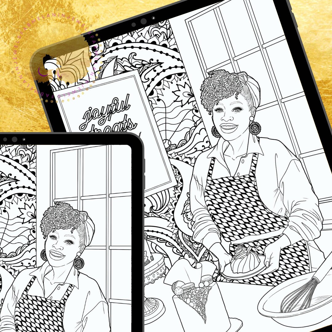 The Baker Adult Coloring Book Page Black Women Coloring Book Black ...