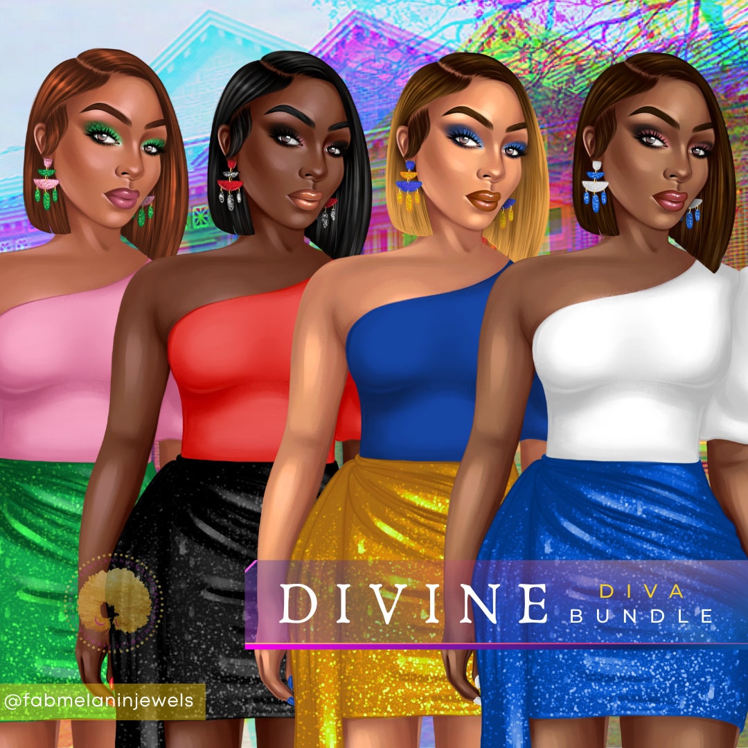 Diva Bundle 6 | Diva Head Canvas | Diva Head Wreath | Black Woman Art ...