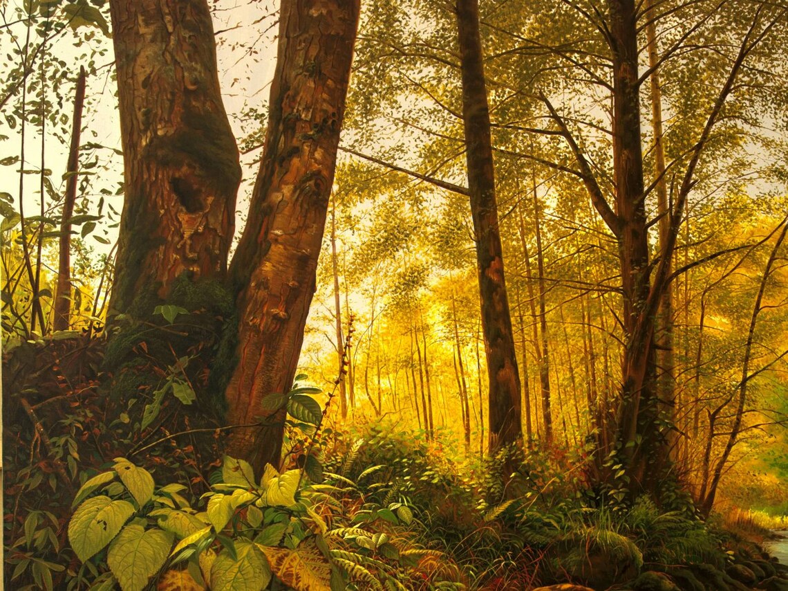 Autumn Landscape Painting Hyperrealism - Etsy