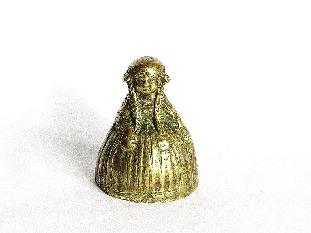 Cute Vintage Small Brass Lady Bell Mid Century English Bell - Etsy