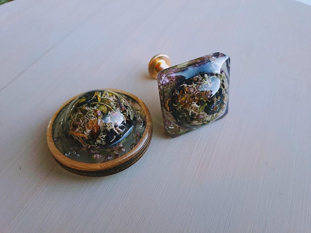 HEATHER Drawer Pulls Knobs With Forest Plants, Natural Knobs, Botanical Furniture Handles, Dried ...