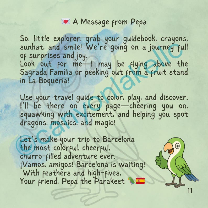 Pepa the Parakeet Storybook: Barcelona Kids Travel Guide (digital ...