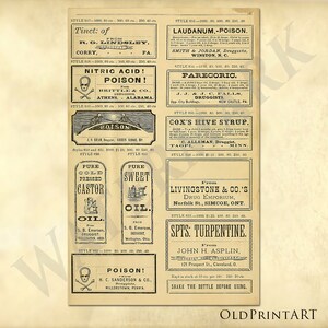 Old Labels From the 1800's - General Store, Drugstore, Apothecary ...