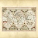 Old Antique World Map From 1618 - Triptych - European Discoveries ...