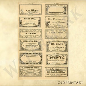 Labels / Tags From the 1800's - General Store, Drugstore, Apothecary ...