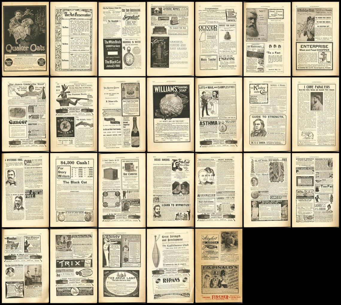 101 Different Vintage Ads/advertisements From an Old Magazine - Great ...