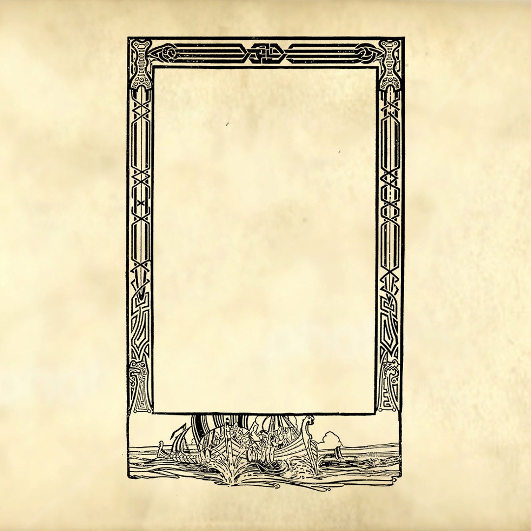 Tales From the North Viking Ship Style Ornamental Frame - Printable ...