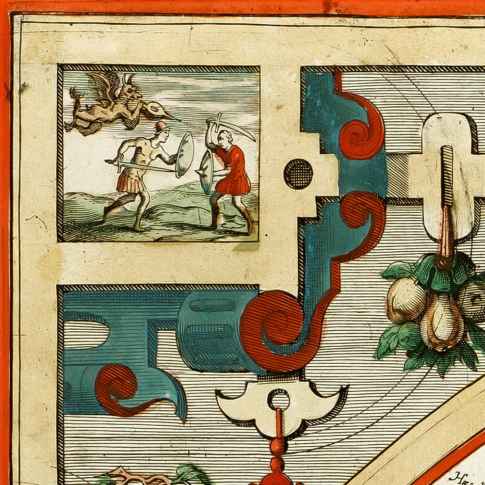 Old Antique World Map From 1618 Triptych European | Etsy