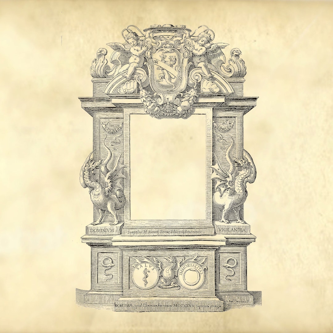 Beautiful Ornament Frontispiece Titlepage Frame From Old 1640 Book on ...