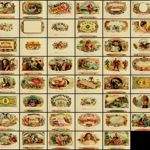 Collection of 89 Old Vintage Cigar Box Labels - Both With Vintage and ...
