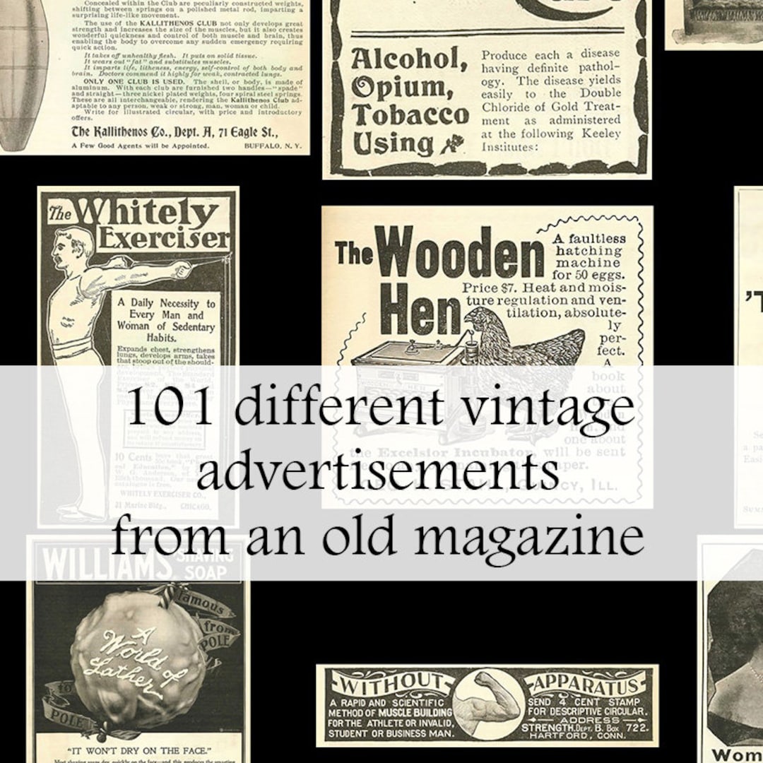 101 Different Vintage Ads/advertisements From an Old Magazine - Great ...