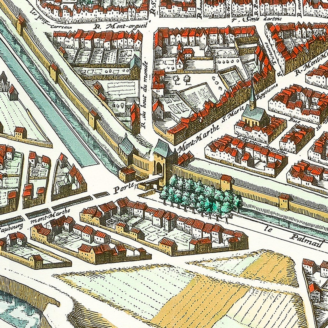 Merian Map of Paris 1615 Old Map of Paris Plans De Paris | Etsy