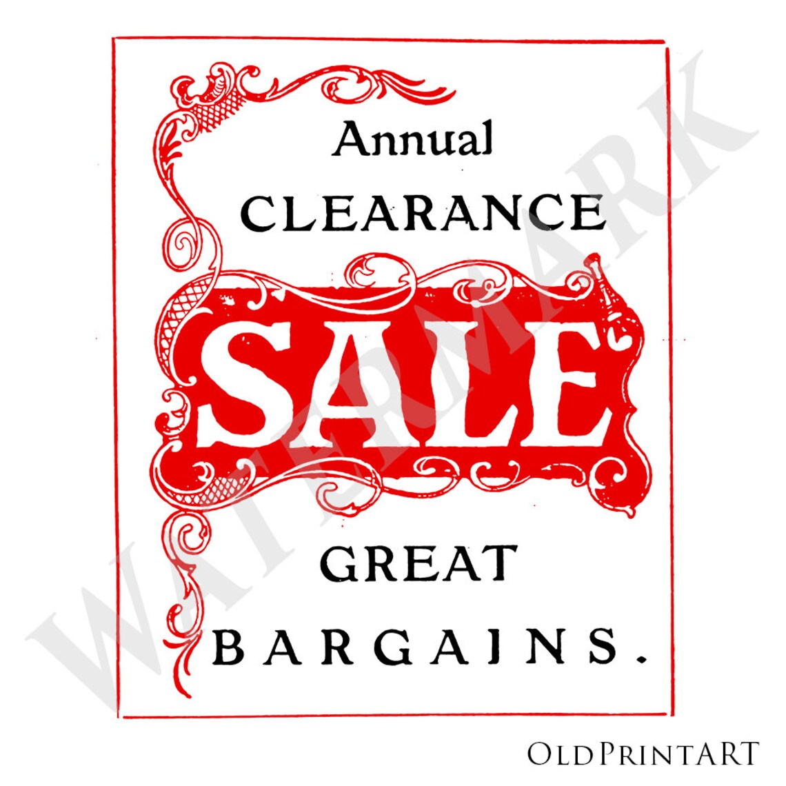 Vintage Victorian Classic Sale sign also without text old | Etsy