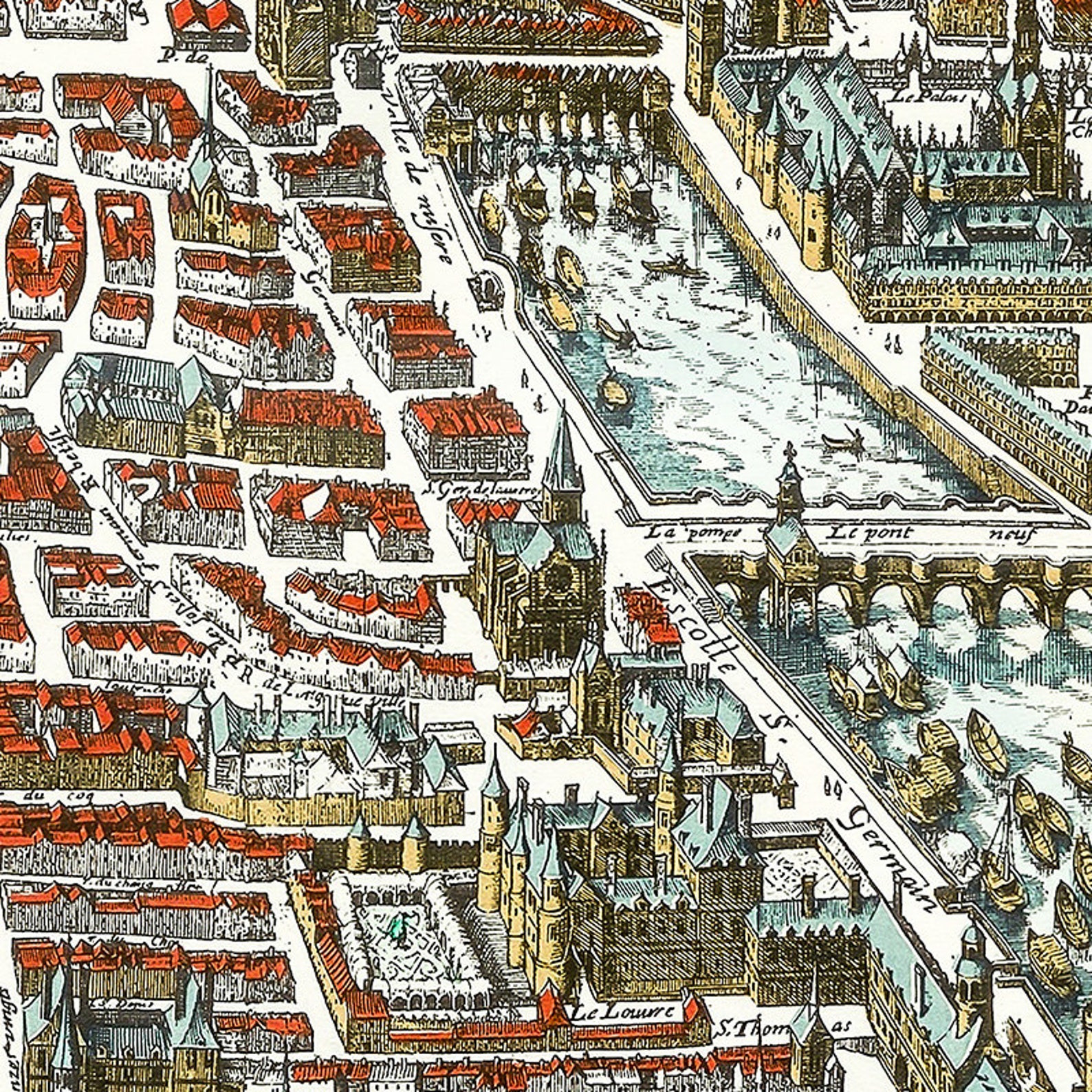 Merian Map of Paris 1615 Old Map of Paris Plans De Paris | Etsy