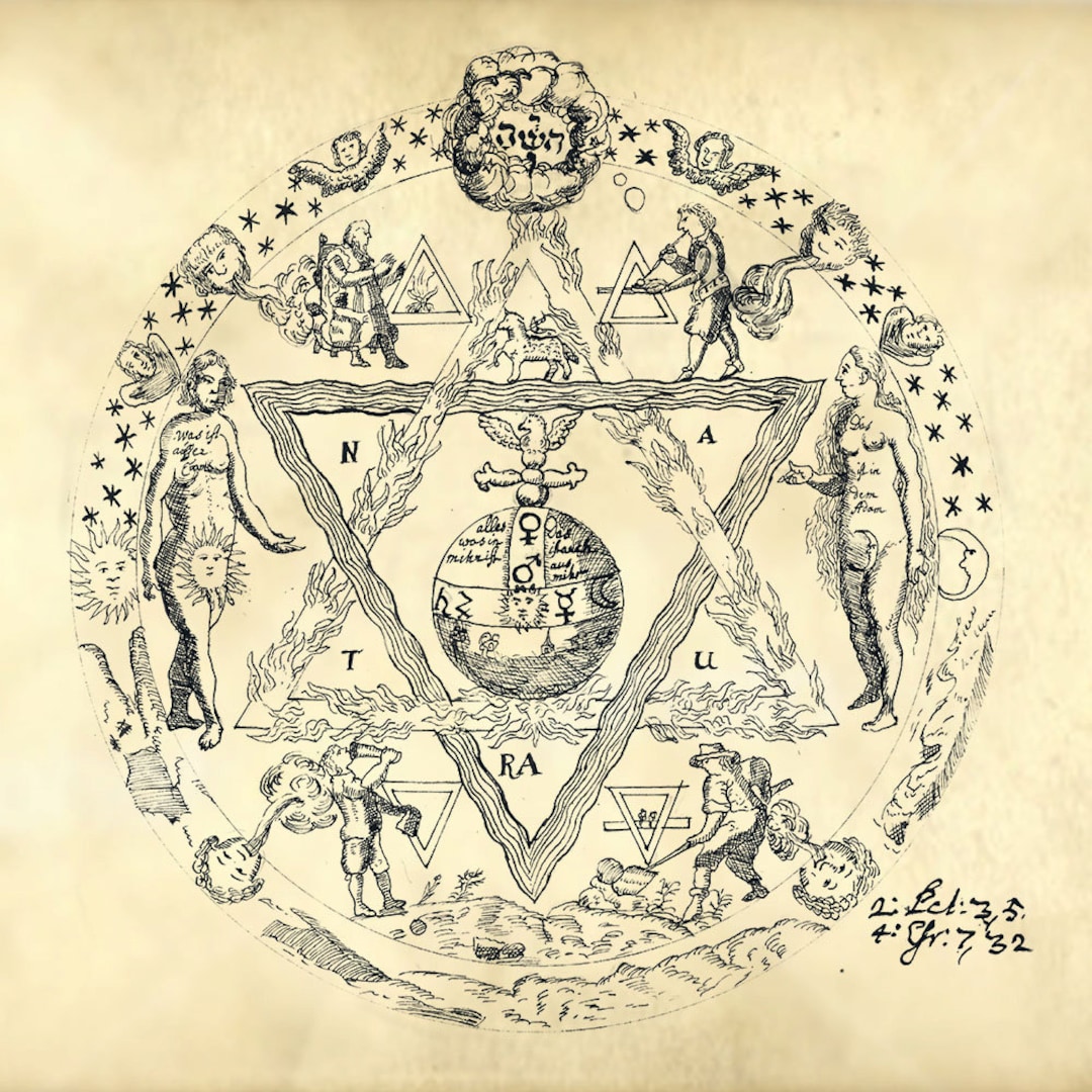 Beautiful and Mysterious Ink Drawing From Ancient Alchemy Book - Etsy