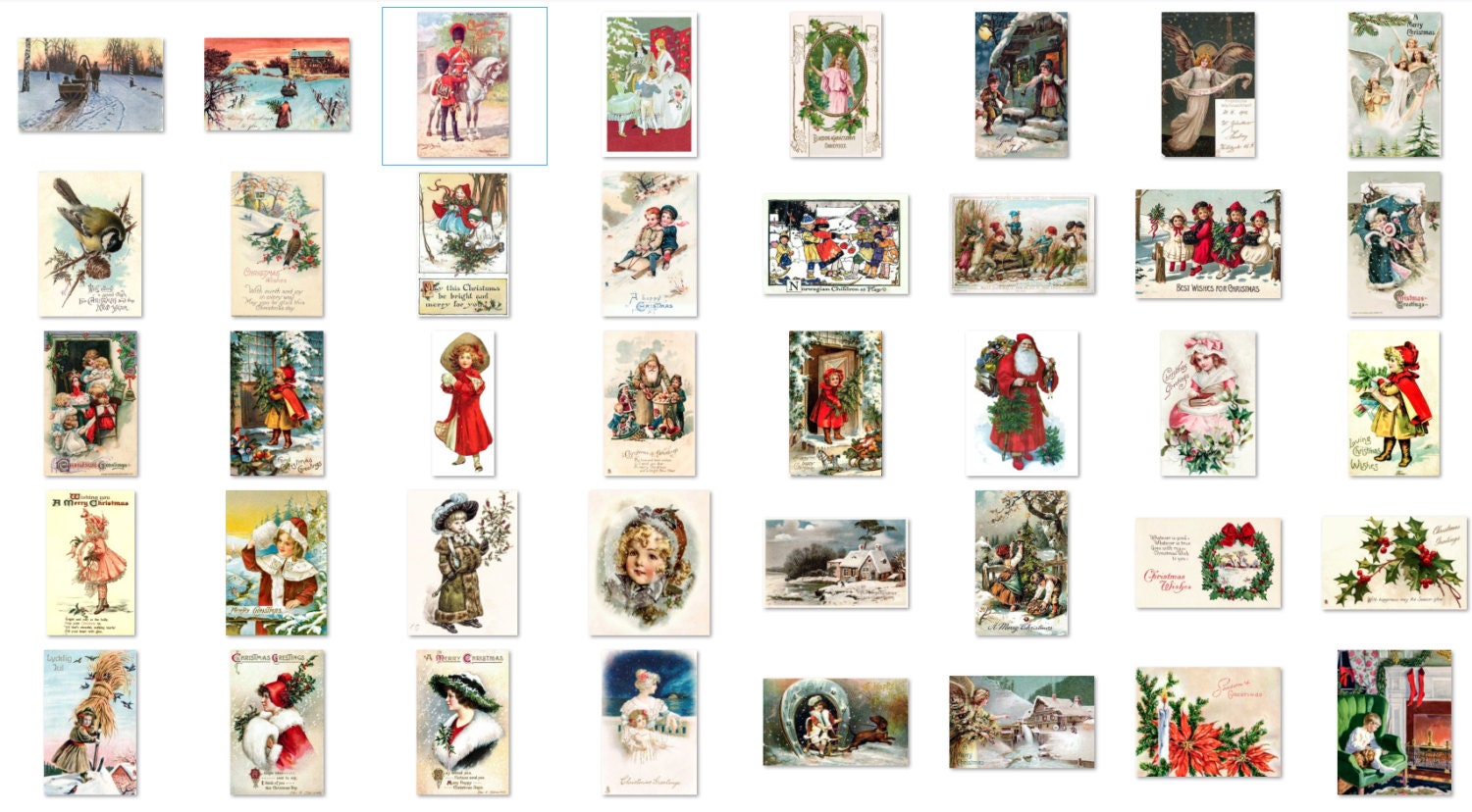 Christmas Card Bundle of 80 Beautiful Antique Vintage Christmas Cards ...