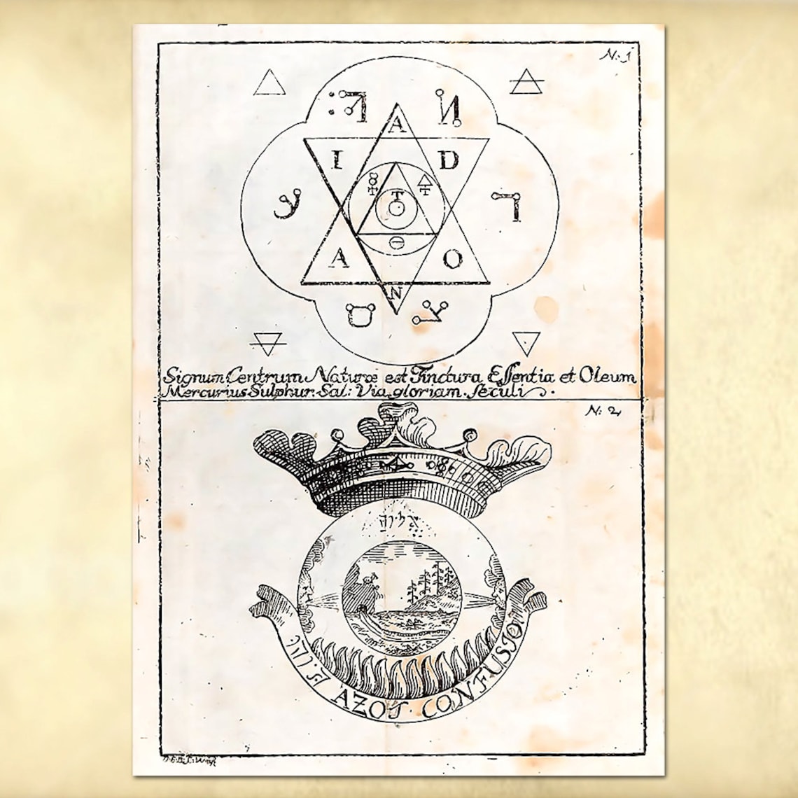 Mysterious Illustration From Old Ancient Alchemy Book | Etsy