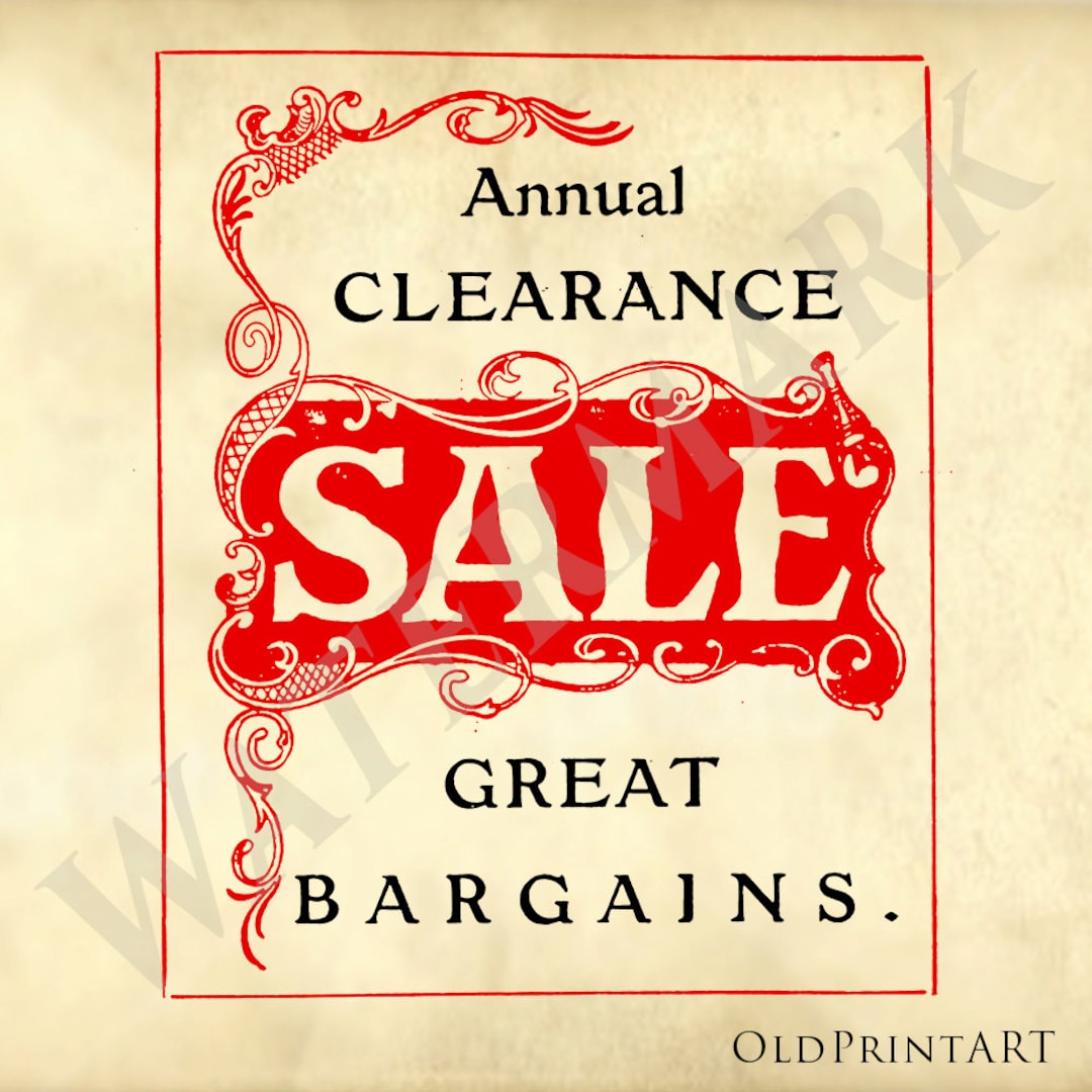 Vintage Victorian Classic Sale Sign, Also Without Text - Old Sign Stamp ...