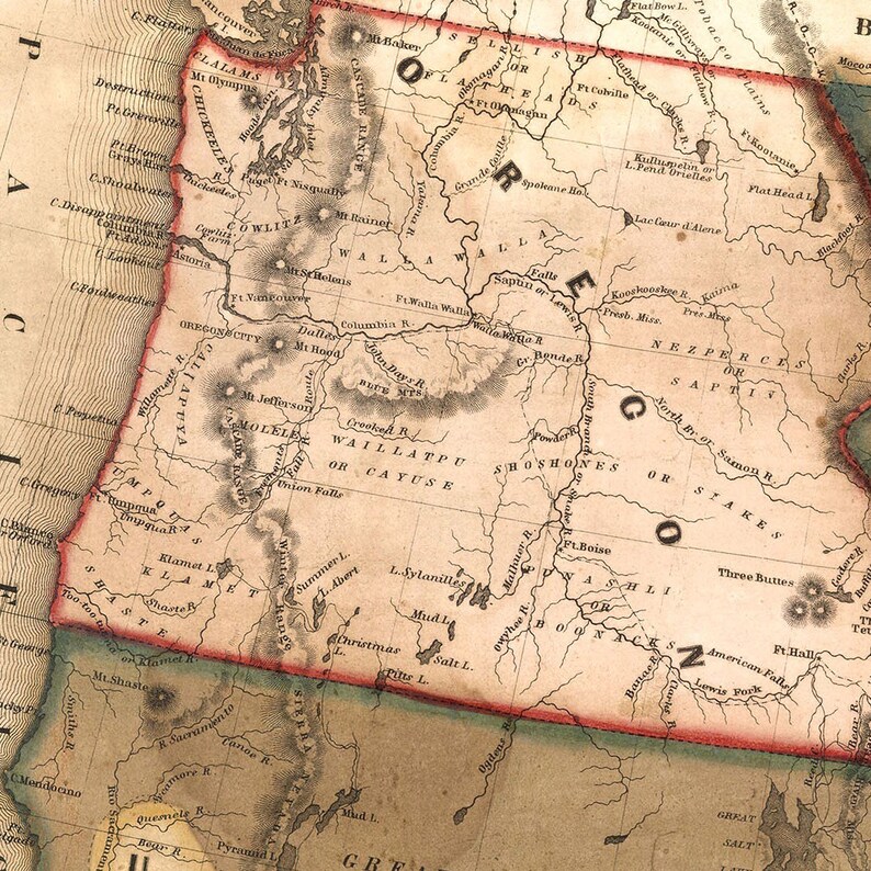 Pictorial Map of the United States From 1849 Vintage U.S. - Etsy