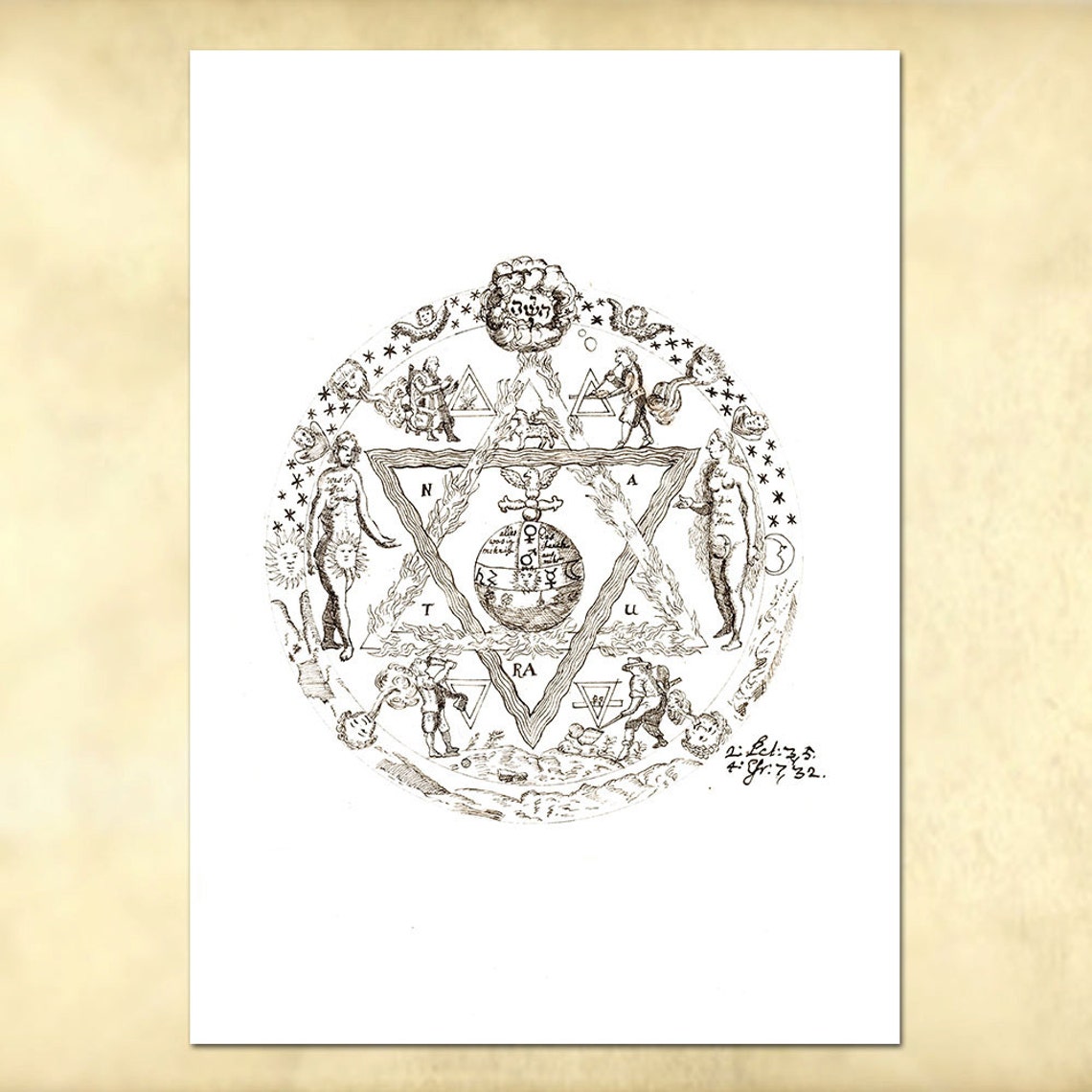 Beautiful and Mysterious Ink Drawing From Ancient Alchemy Book - Etsy ...