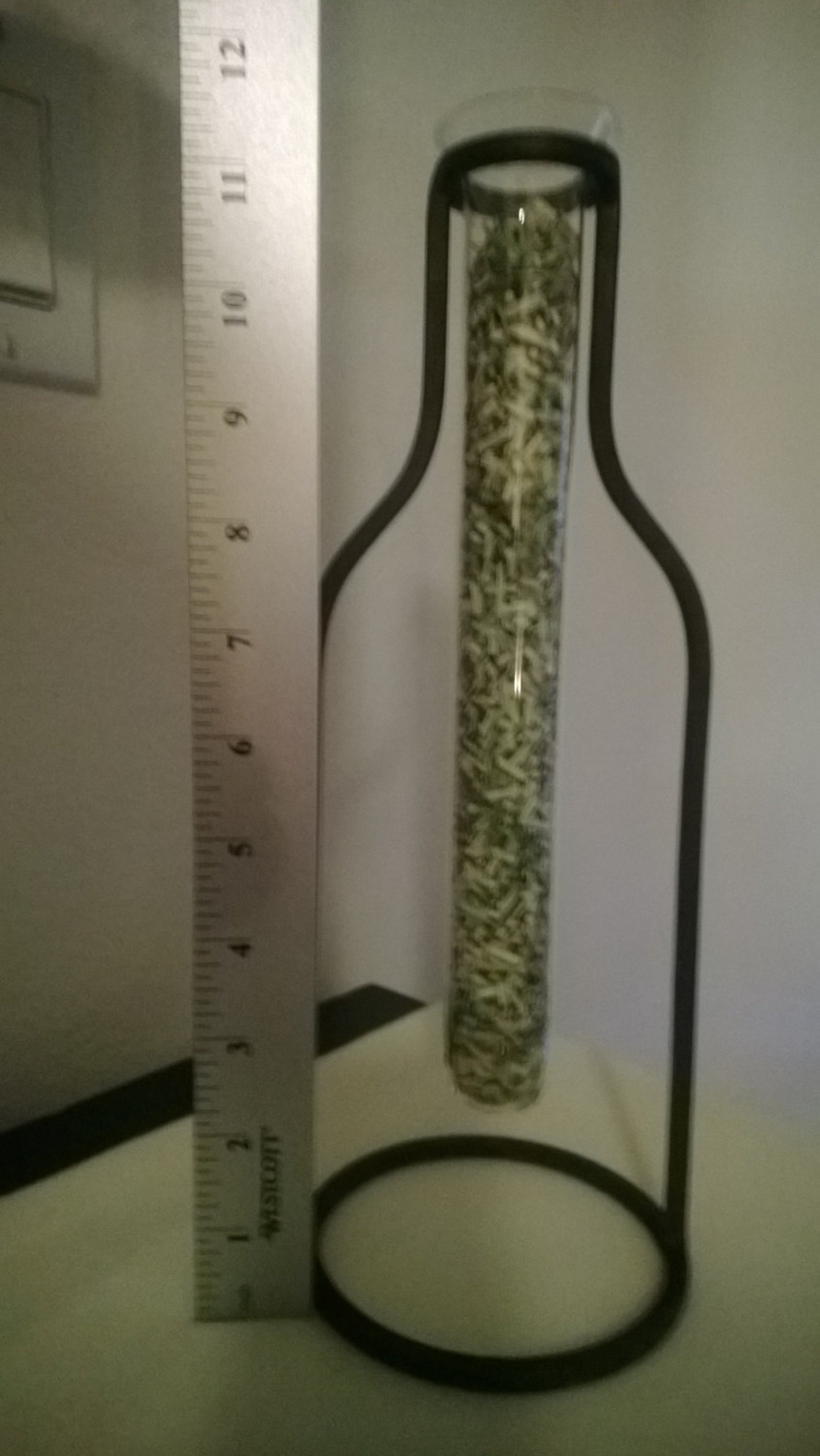 Unique Wine Bottle Shadow With Tube Filled Shredded Money. Recycled ...