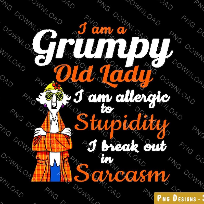 Grumpy Old Lady Clipart - Etsy