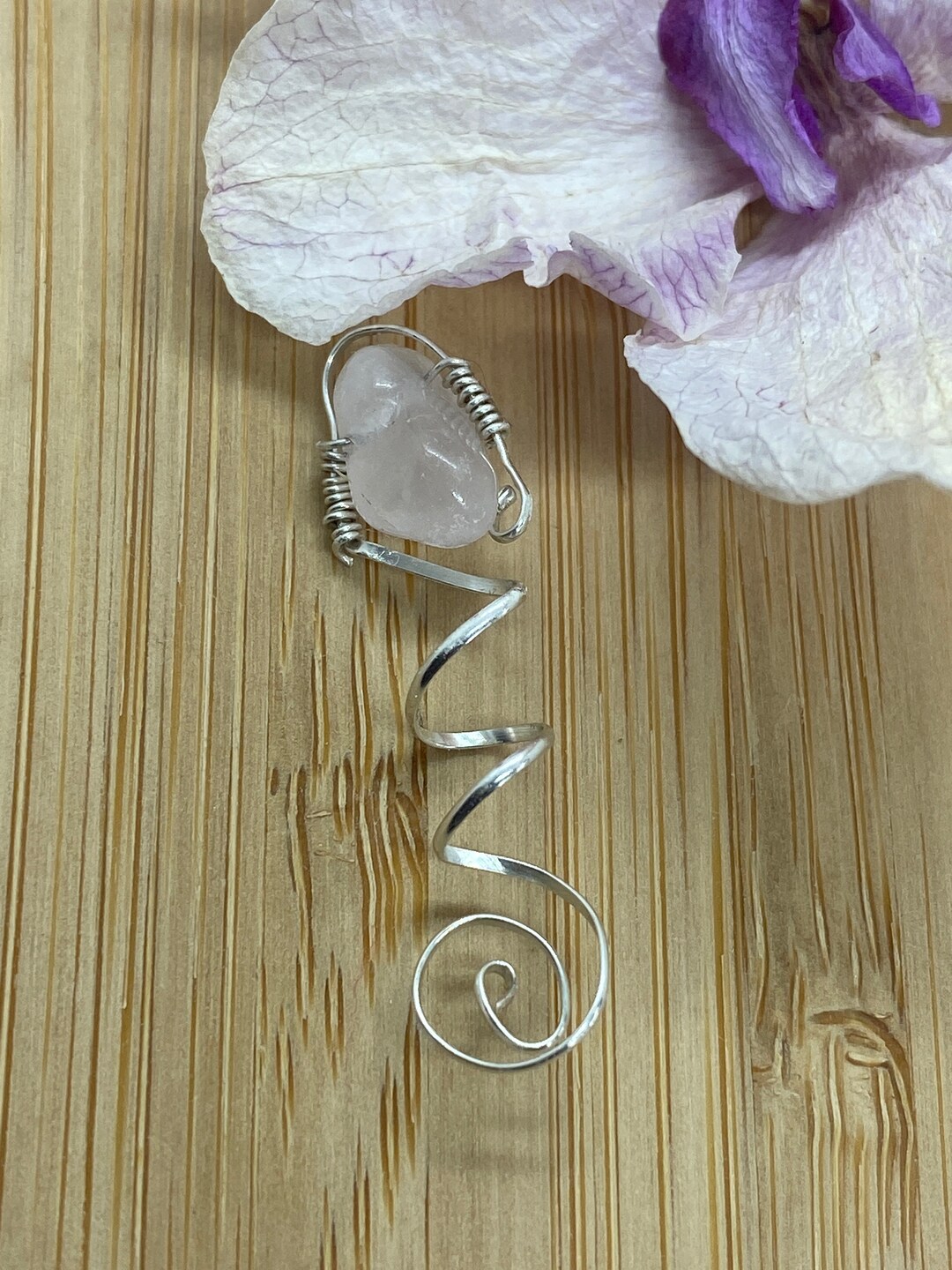 Genuine .925 Sterling Silver Loc Jewelry With Rose Quartz - Etsy