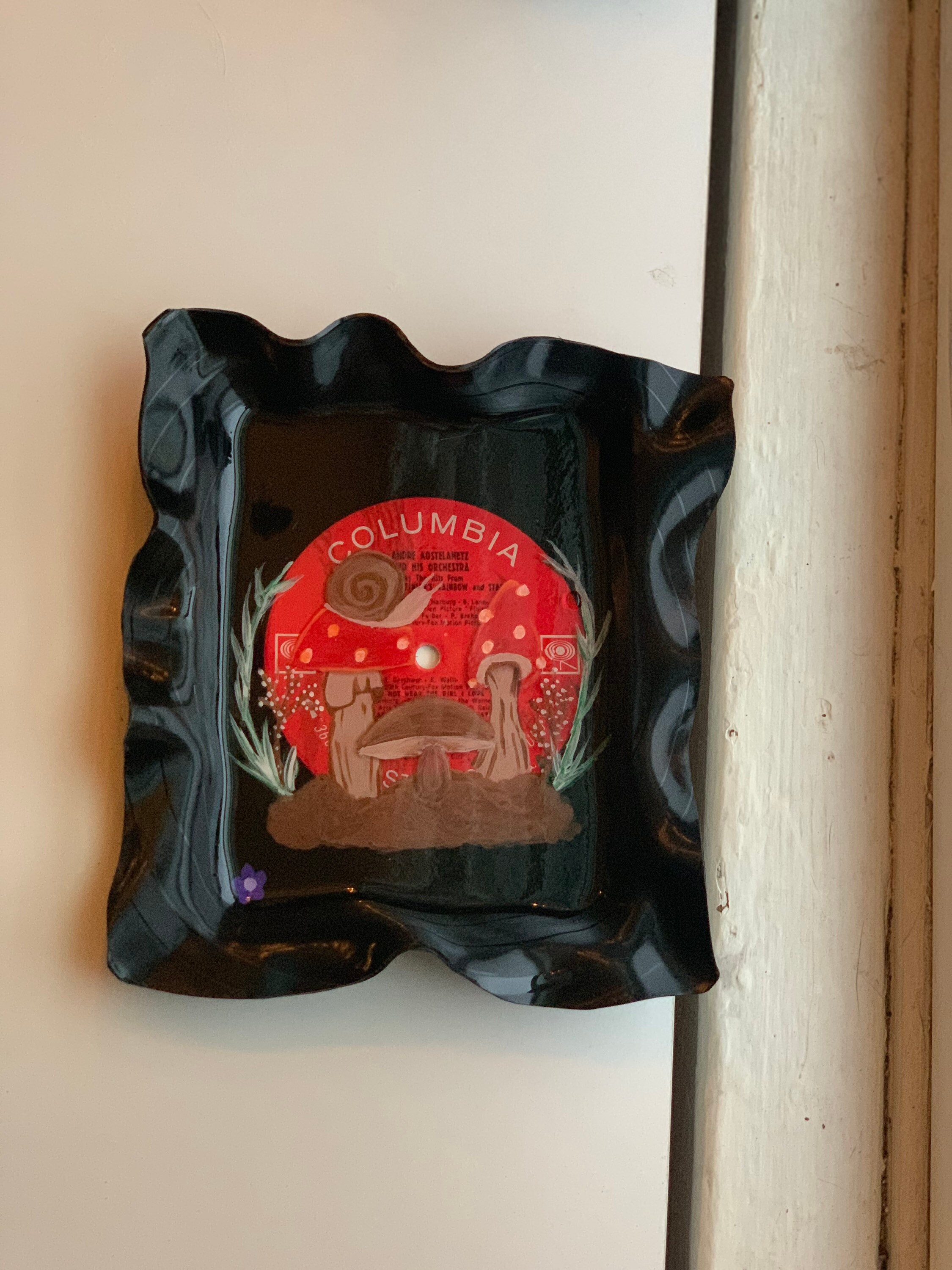 Custom Painting Ashtray made from recycled vinyl records | Etsy