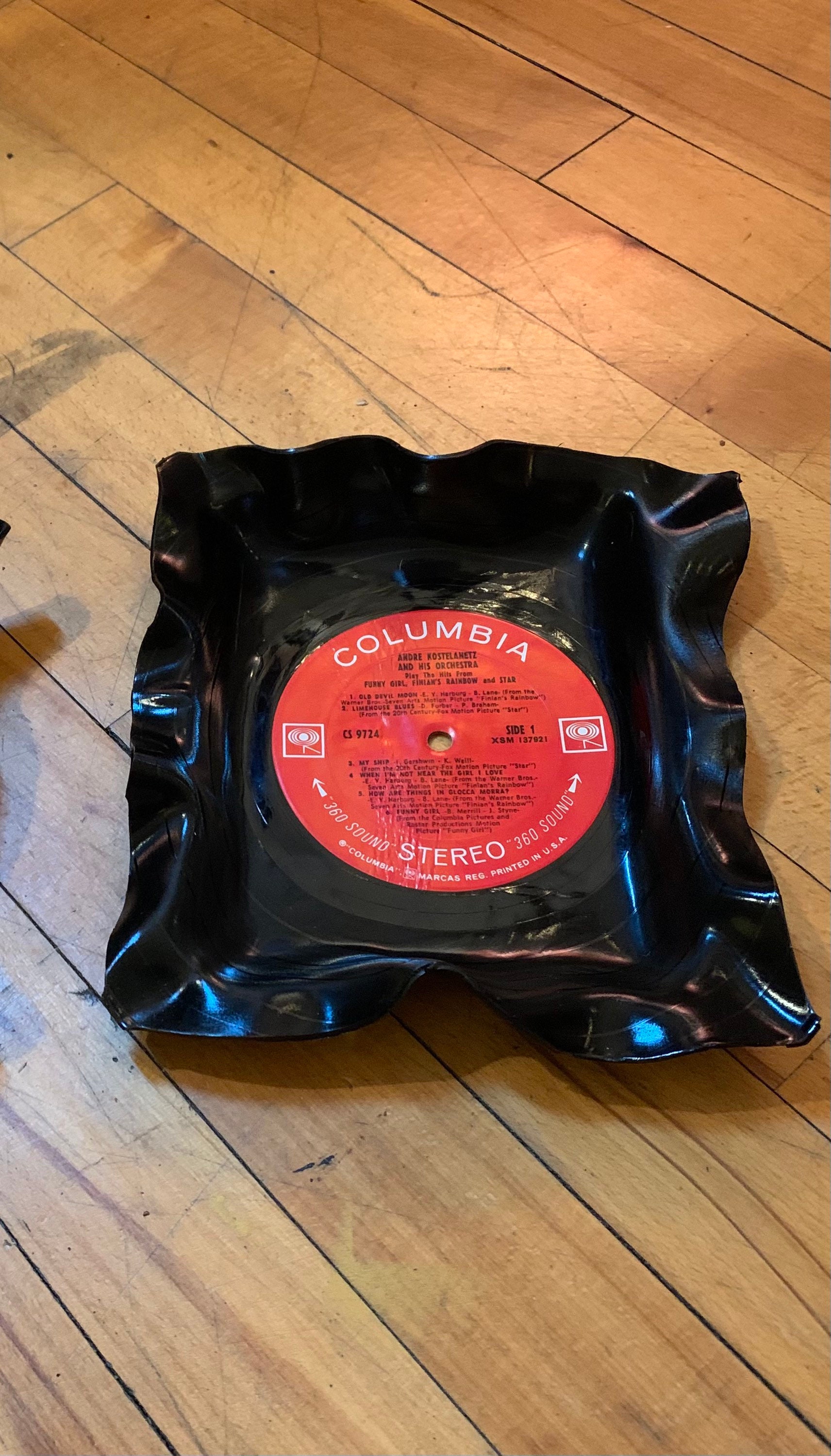 Custom Painting Ashtray made from recycled vinyl records | Etsy