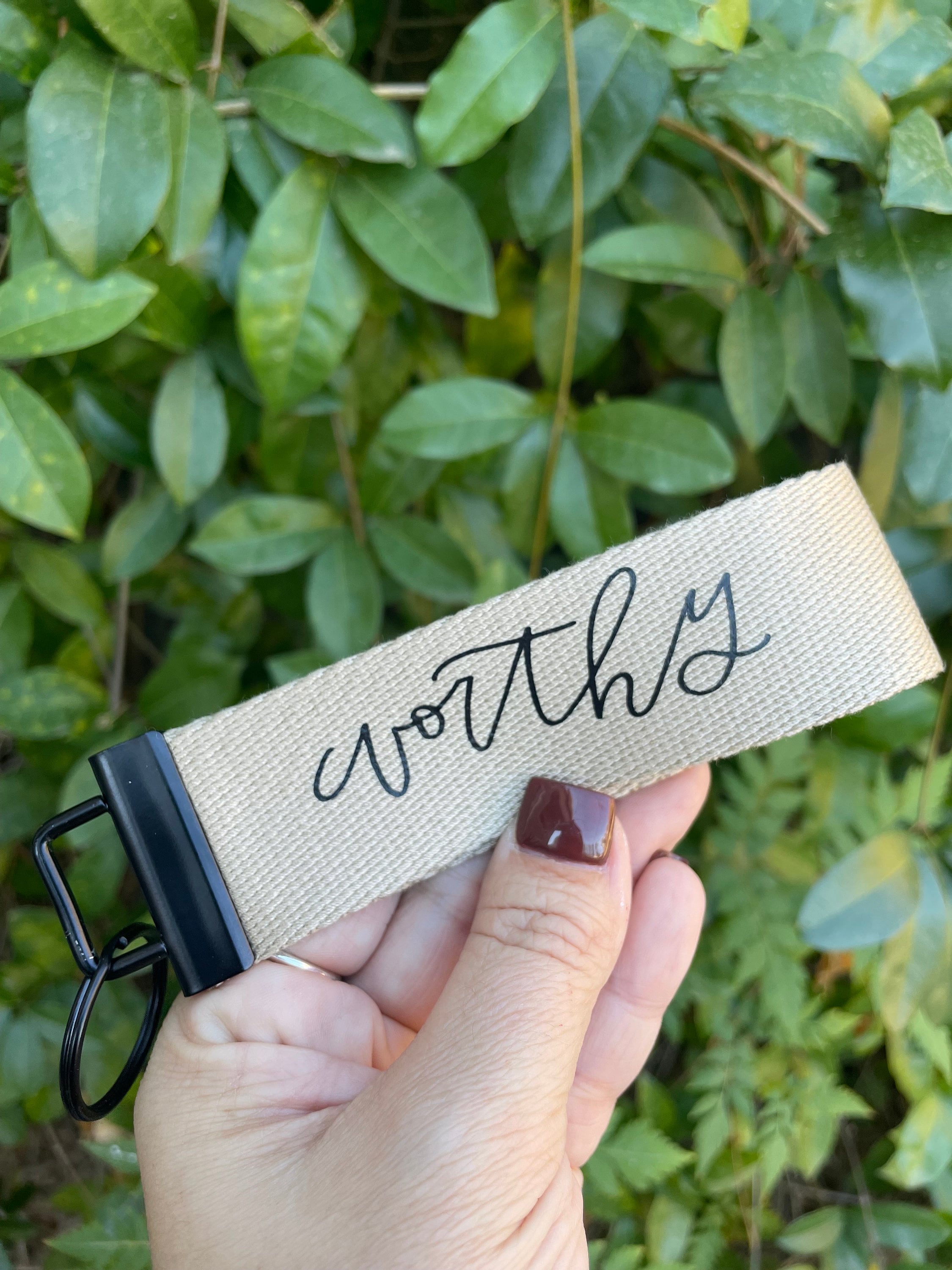 Worthy Canvas Key Wristlet: Christian Faith Lanyard - Etsy