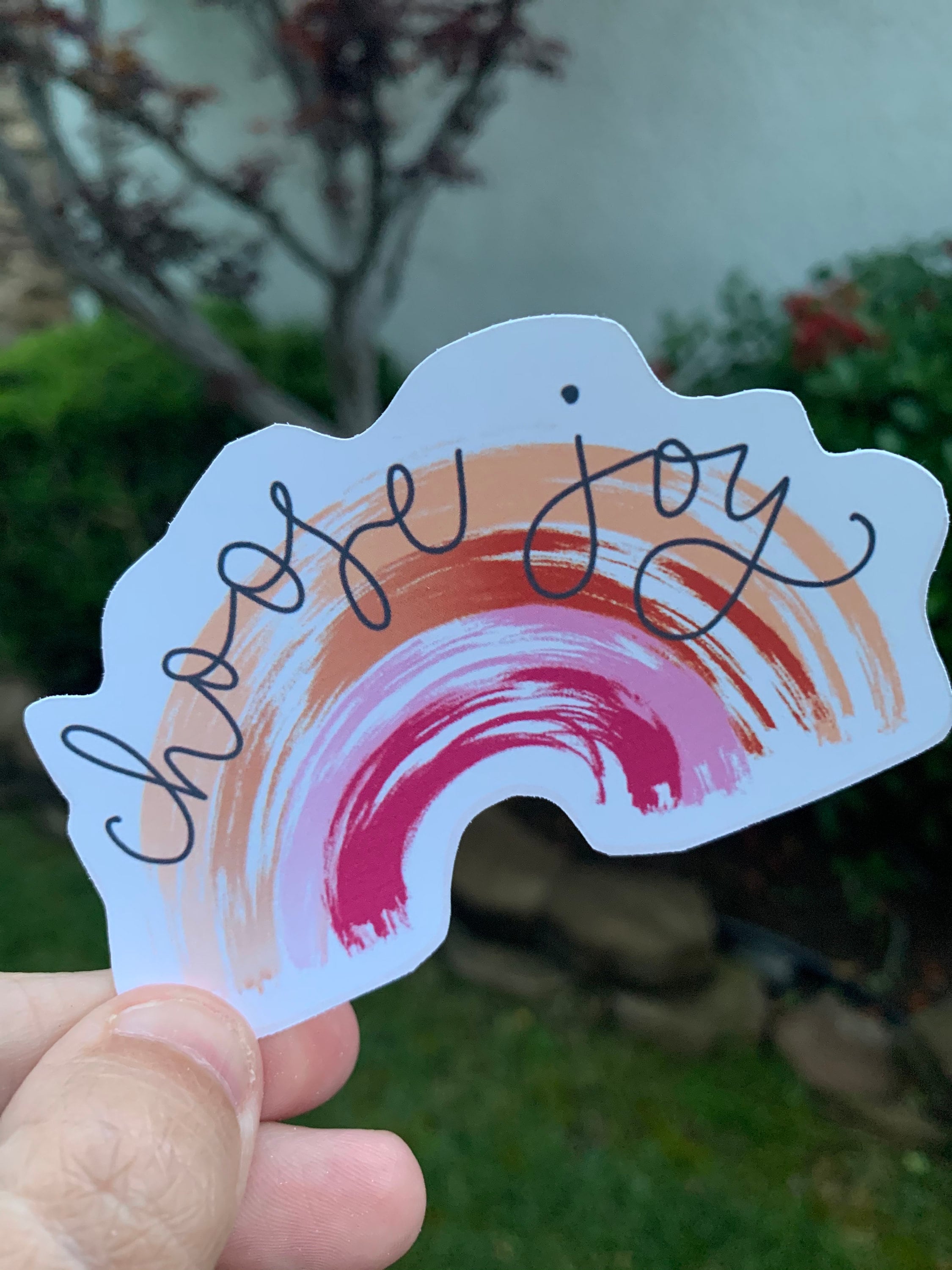 Choose JOY Rainbow Sticker | Etsy