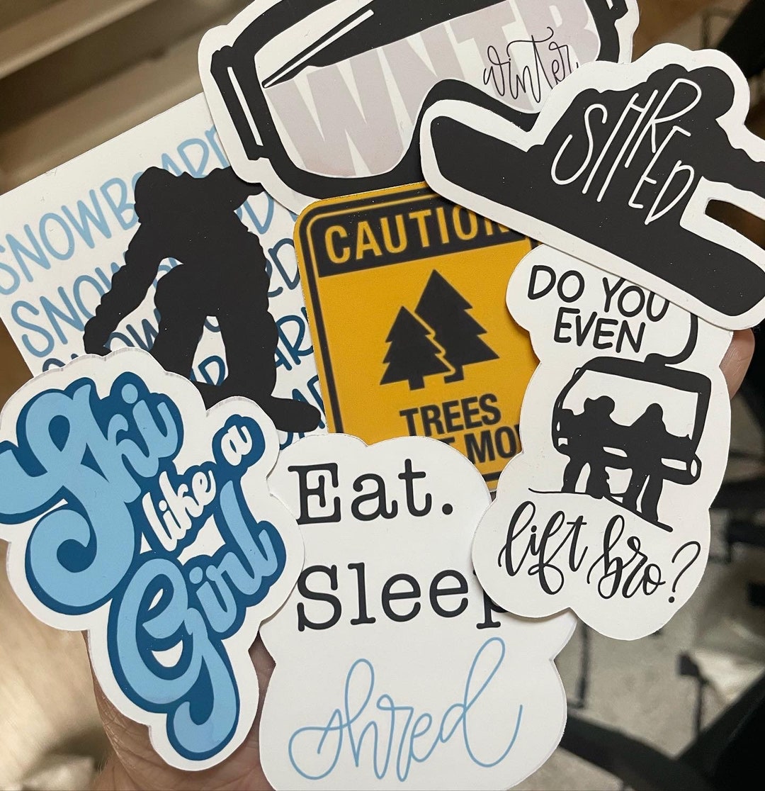 Snowboarding Sticker Pack, Snow Stickers - Etsy